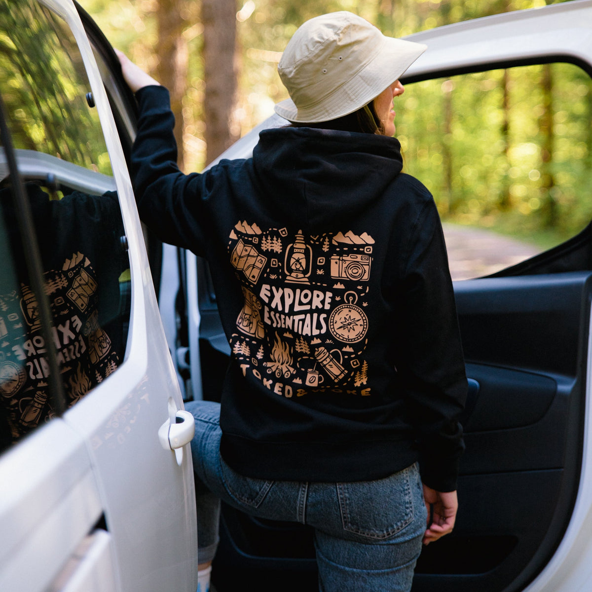 Organic "Explore Essentials" Hoodie – Stoked&Woke Clothing