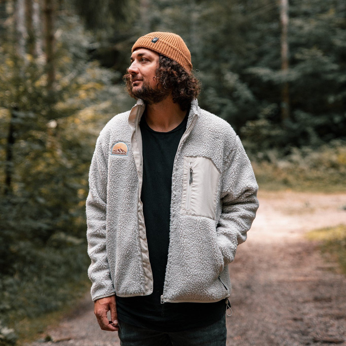 Recycled "Sunrise" Sherpa Fleece Jacket – Stoked&Woke Clothing