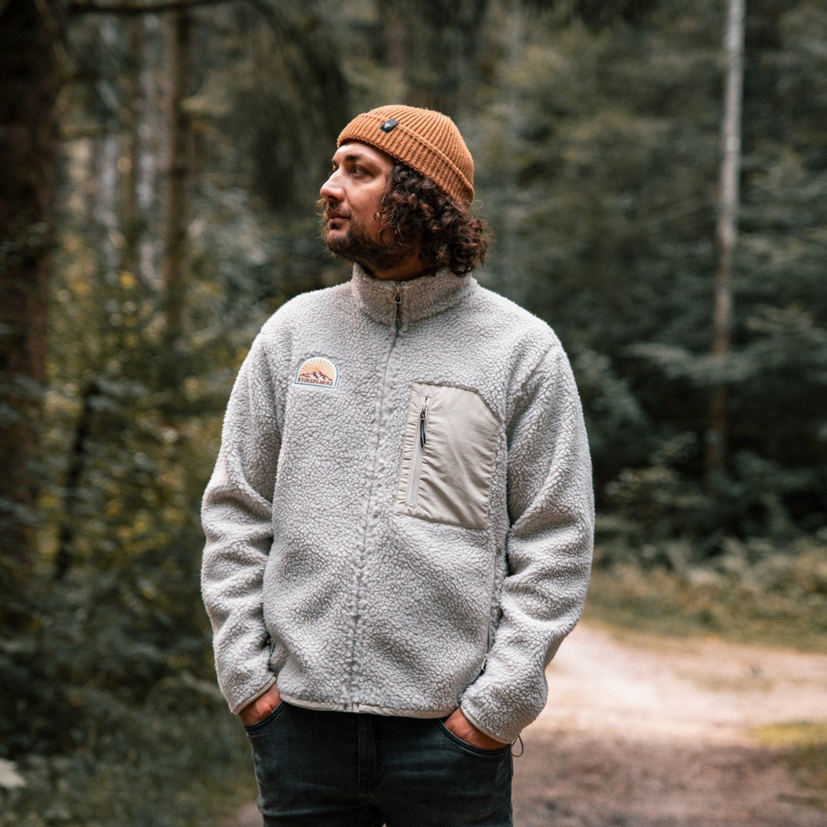 Recycled "Sunrise" Sherpa Fleece Jacket – Stoked&Woke Clothing